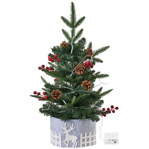 Lifeideas Pre-Lit Mini Christmas Tree 34cm Width
