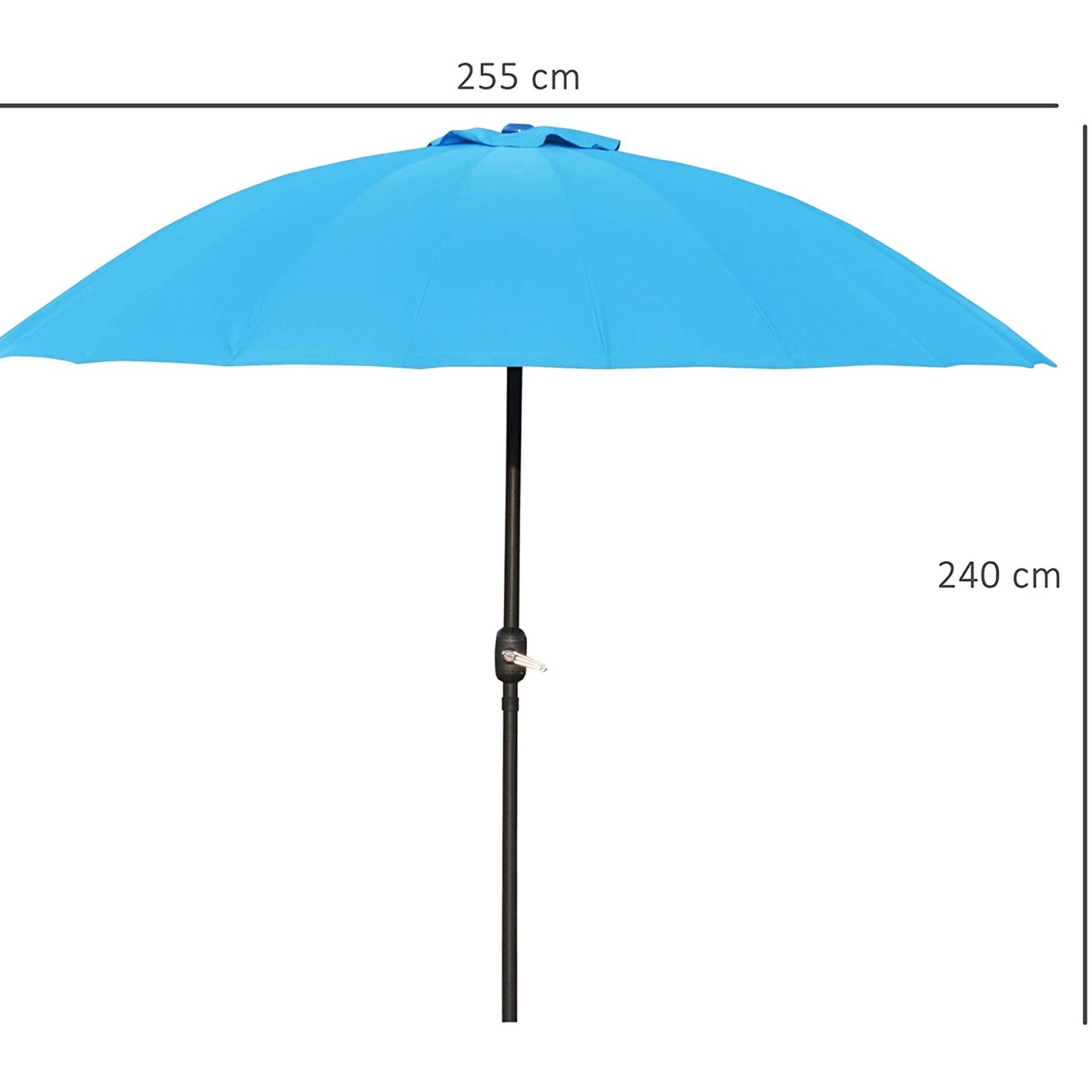 2.6m Round Curved Adjustable Parasol