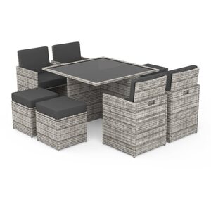 Modica 8 Seater Cube Rattan Dining Set