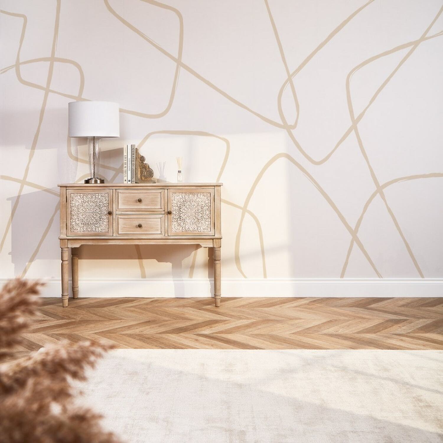 Line Art Mural Wallpaper