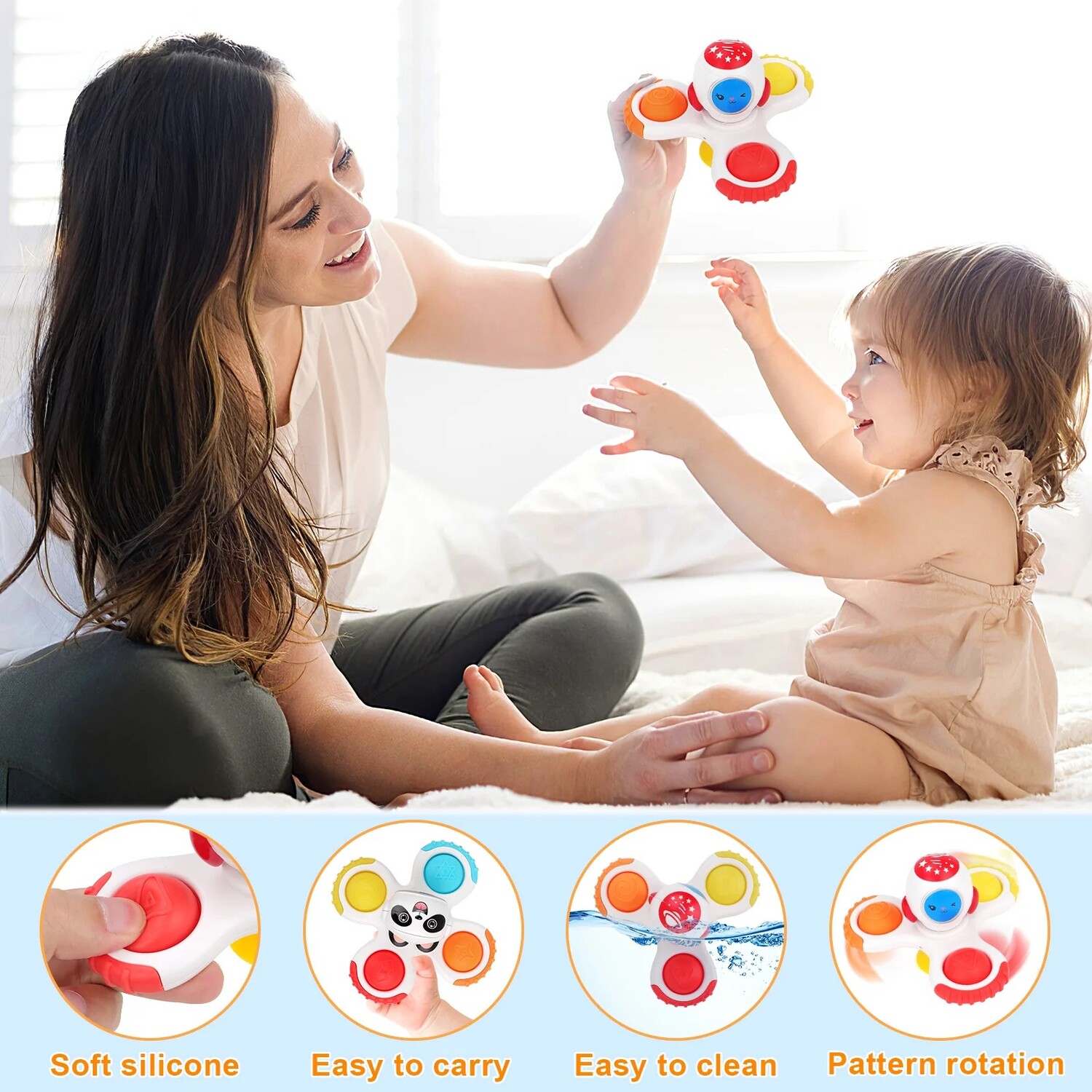 3 Piece Suction Cup Hand Fidget Spinner