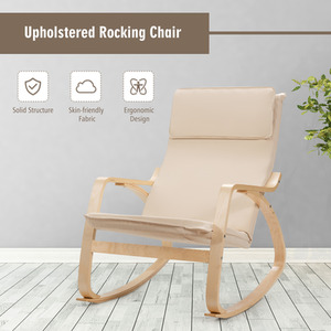 Accent Modern Rocking Chair-Beige