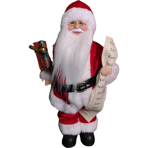 Standing Father Christmas with Gifts List of Names