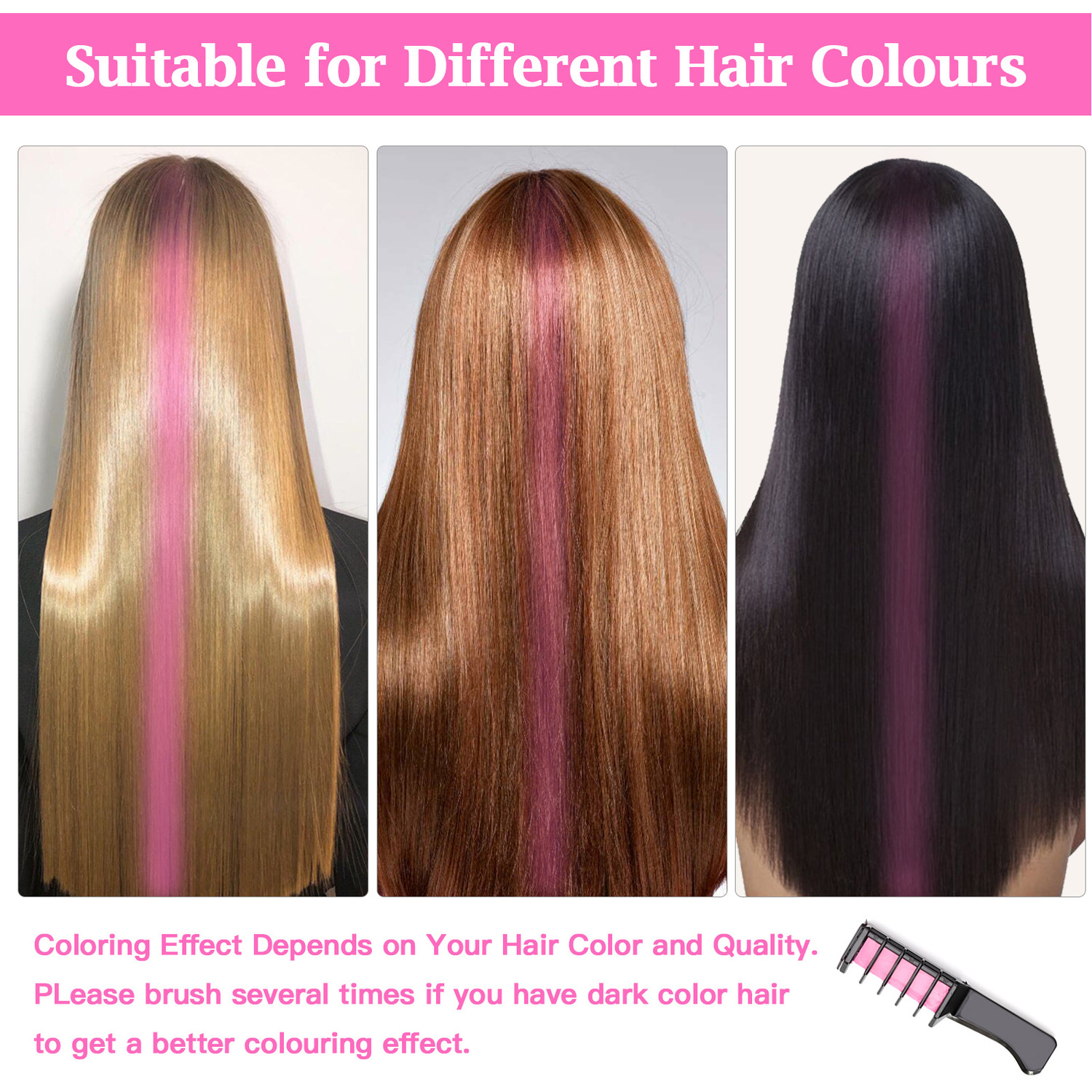 New Hair Chalk Comb Temporary Hair Colour Dye for Girls Kids