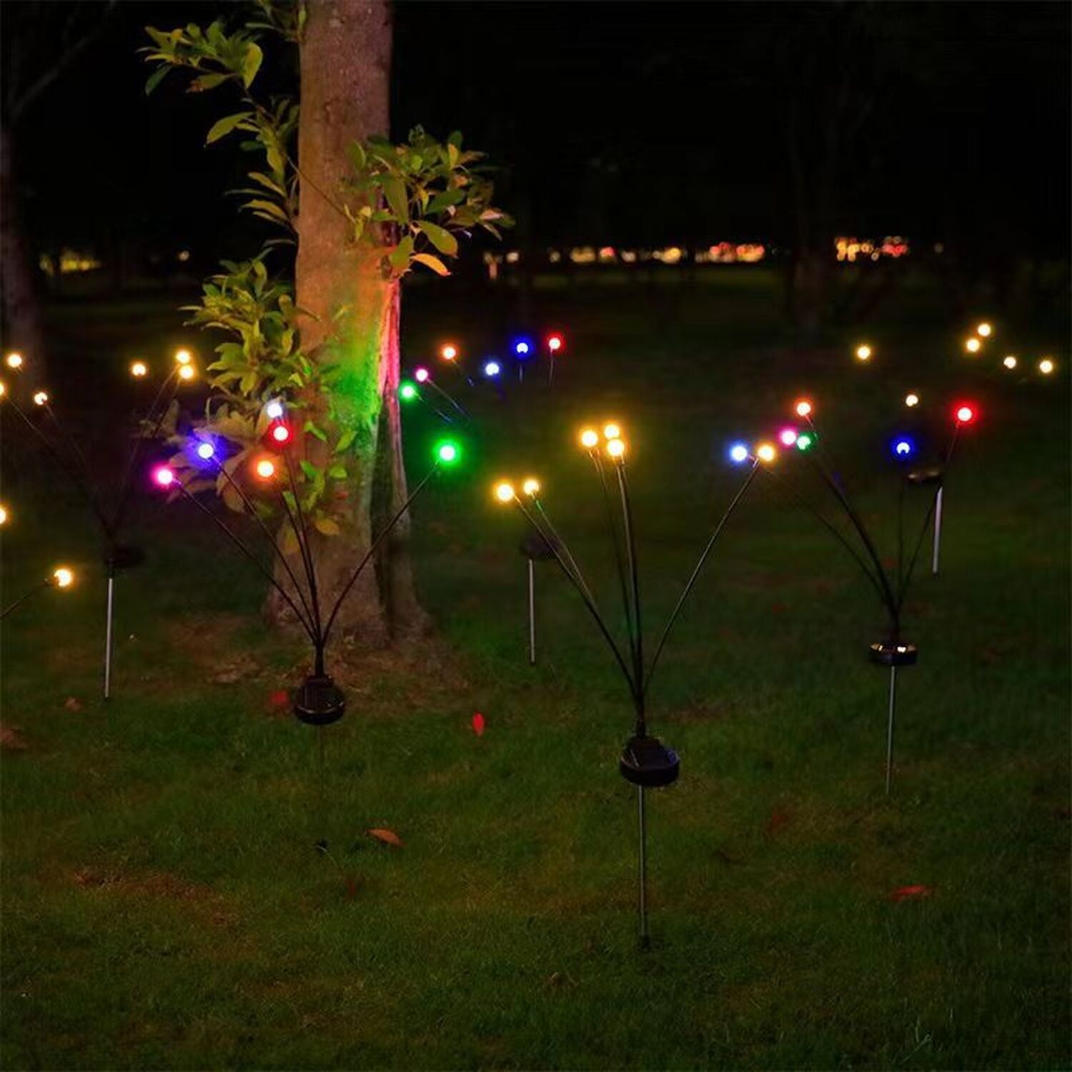 Solar String Lights Firefly Ground Plug Lights