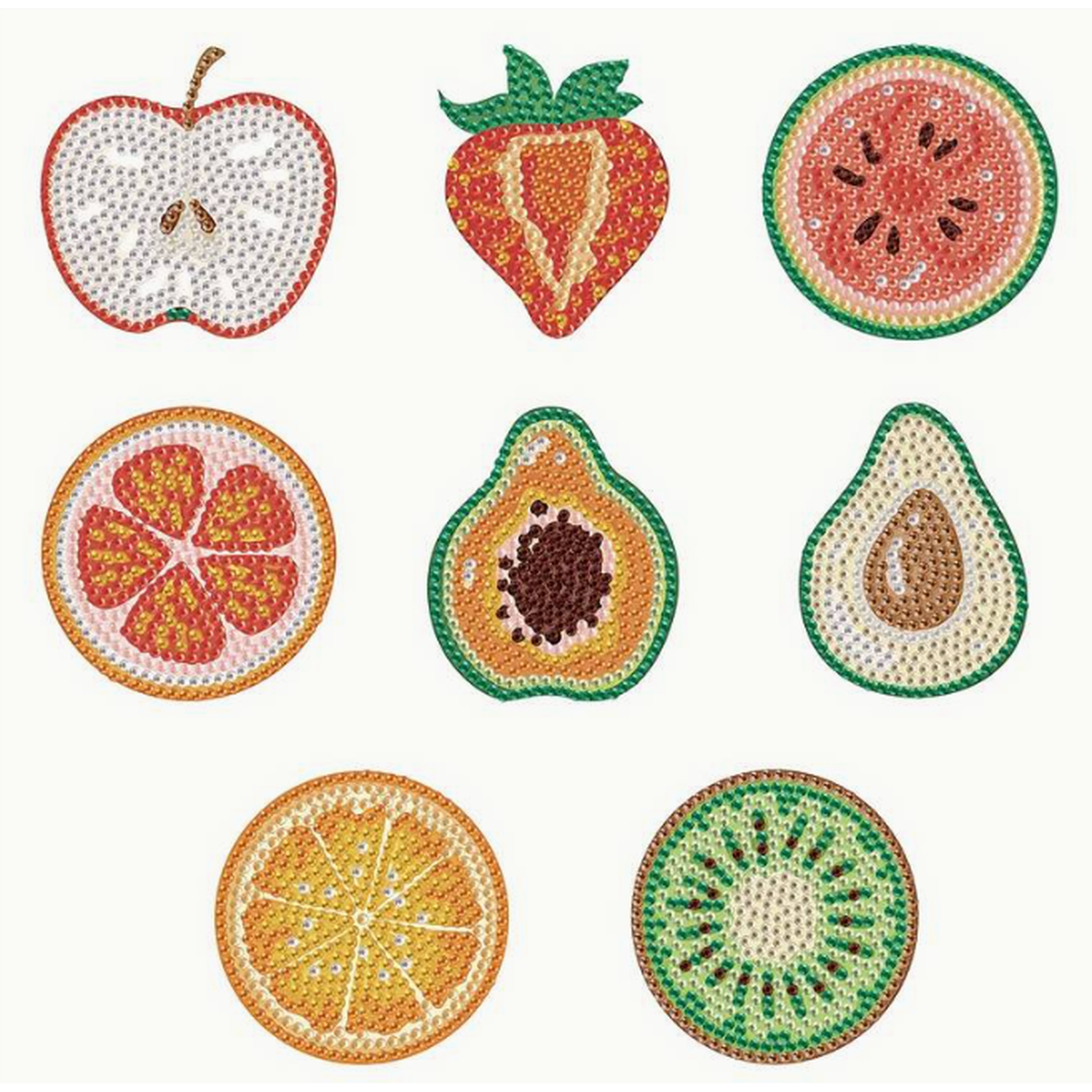 8pcs 5D Diamond Art Assorted Cute Fruit Magnets DIY