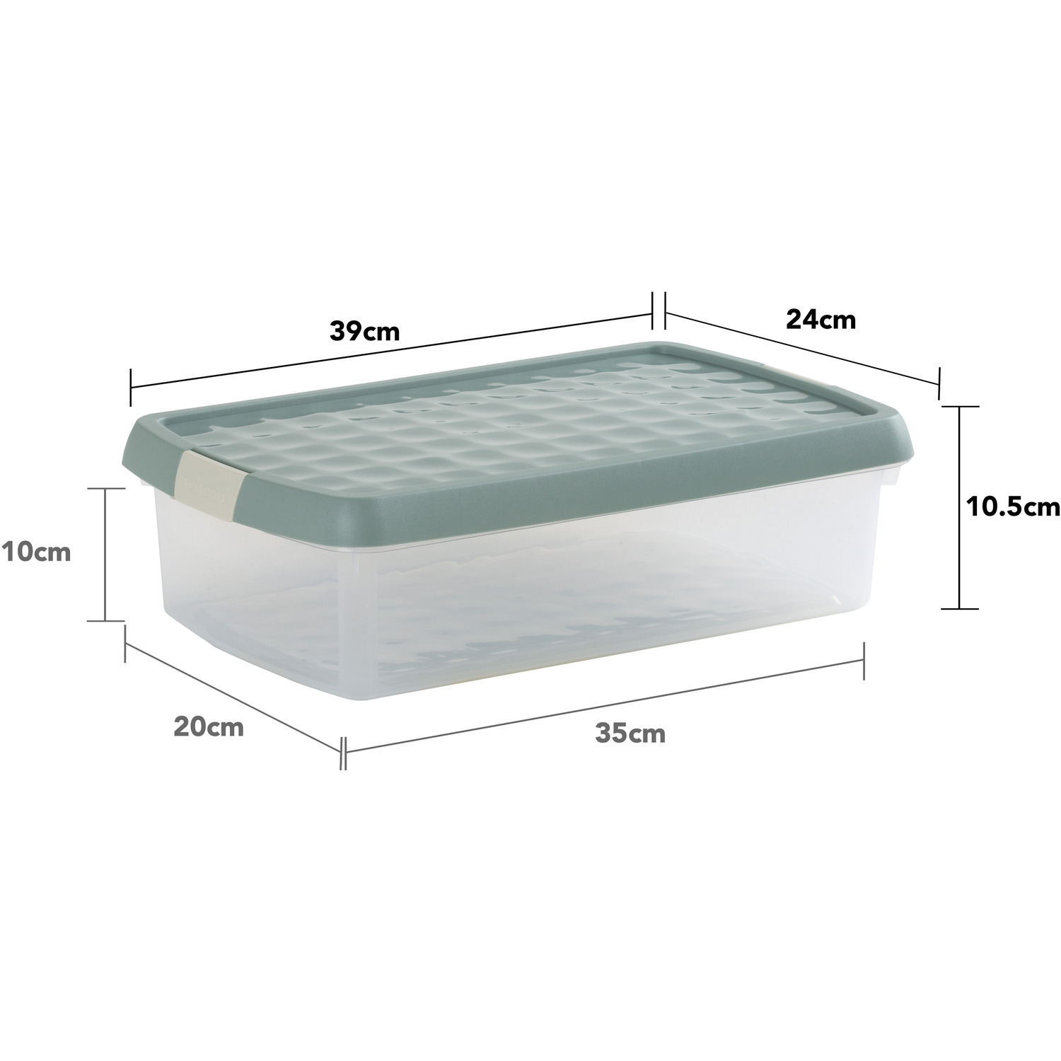 Wham Clip 5x 7L Rectangular Plastic Storage Box with Lids