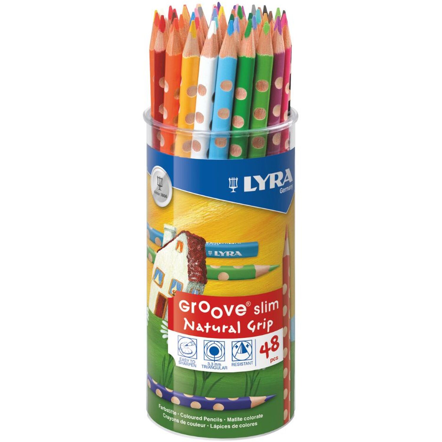 Lyra Groove Slim Pencil 48 Piece Pot
