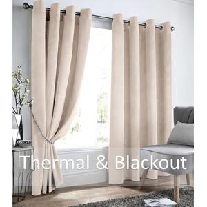 Velvet Look Eyelet Ring Top Blackout Curtains