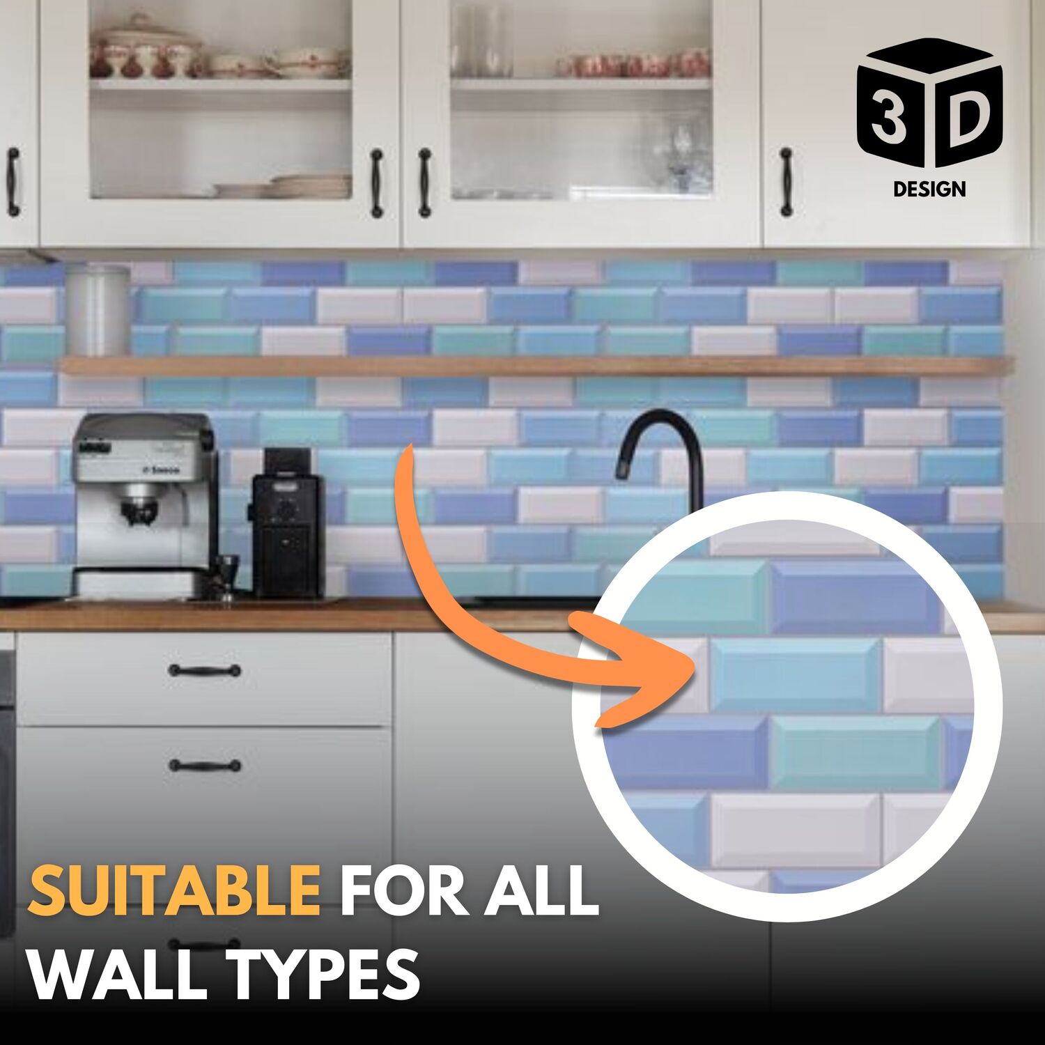 3D Wall Panels with Adhesive Included Subway Tile Pattern