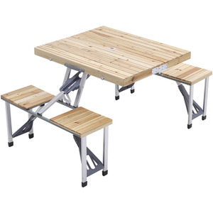 Portable Foldable Camping Table Benches Set