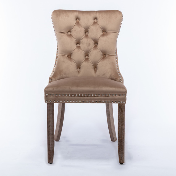 Selma Velvet Tufted Dining Chairs with Knocker Back