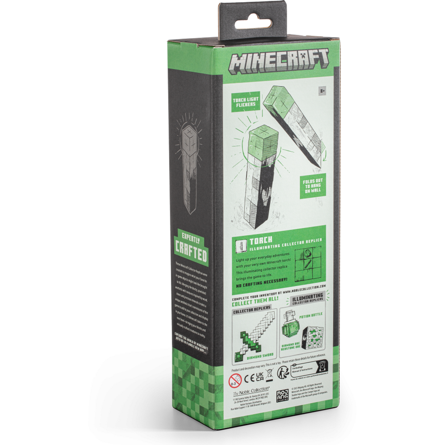 Minecraft Torch Replica with LED Wall Mountable Collector's Light