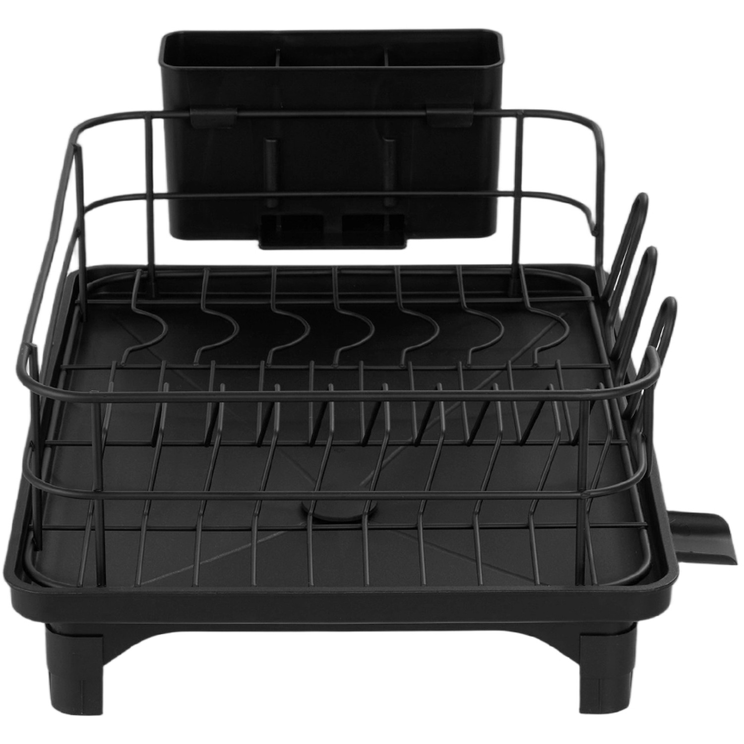 Lifeideas Carbon Steel Dish Drainer with Rotating Telescopic Drainage Pipe