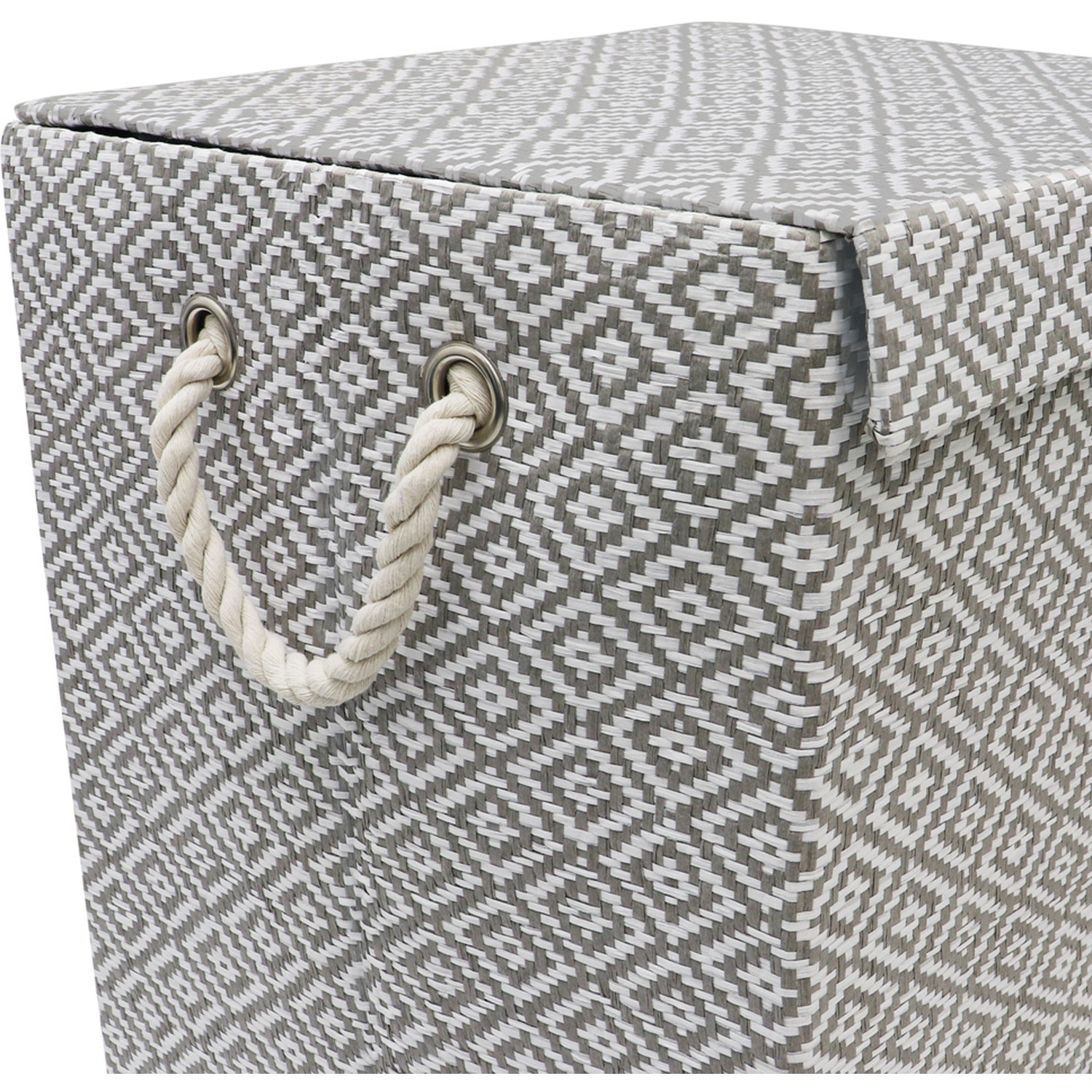 JVL Argyle Rectangular Foldable Paper Lidded Storage