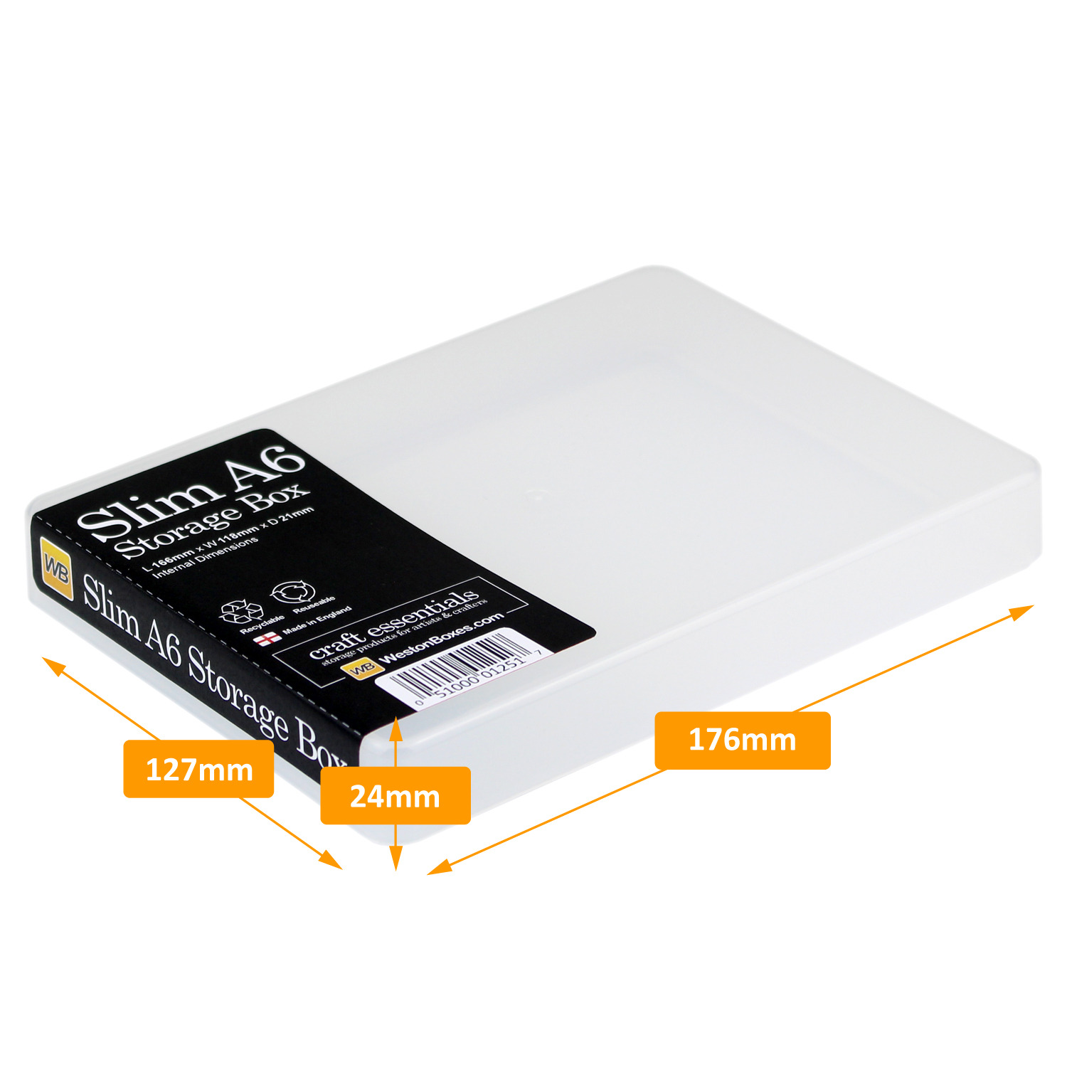 A6 Slim Plastic Presentation Boxes for Paper, Photos and Card