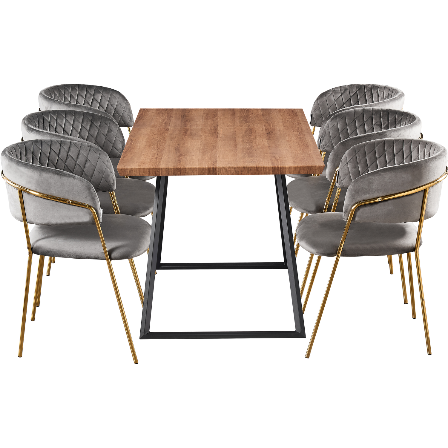 Atarah Toga LUX Modern Dining Set with a Table and Chairs Set of 6