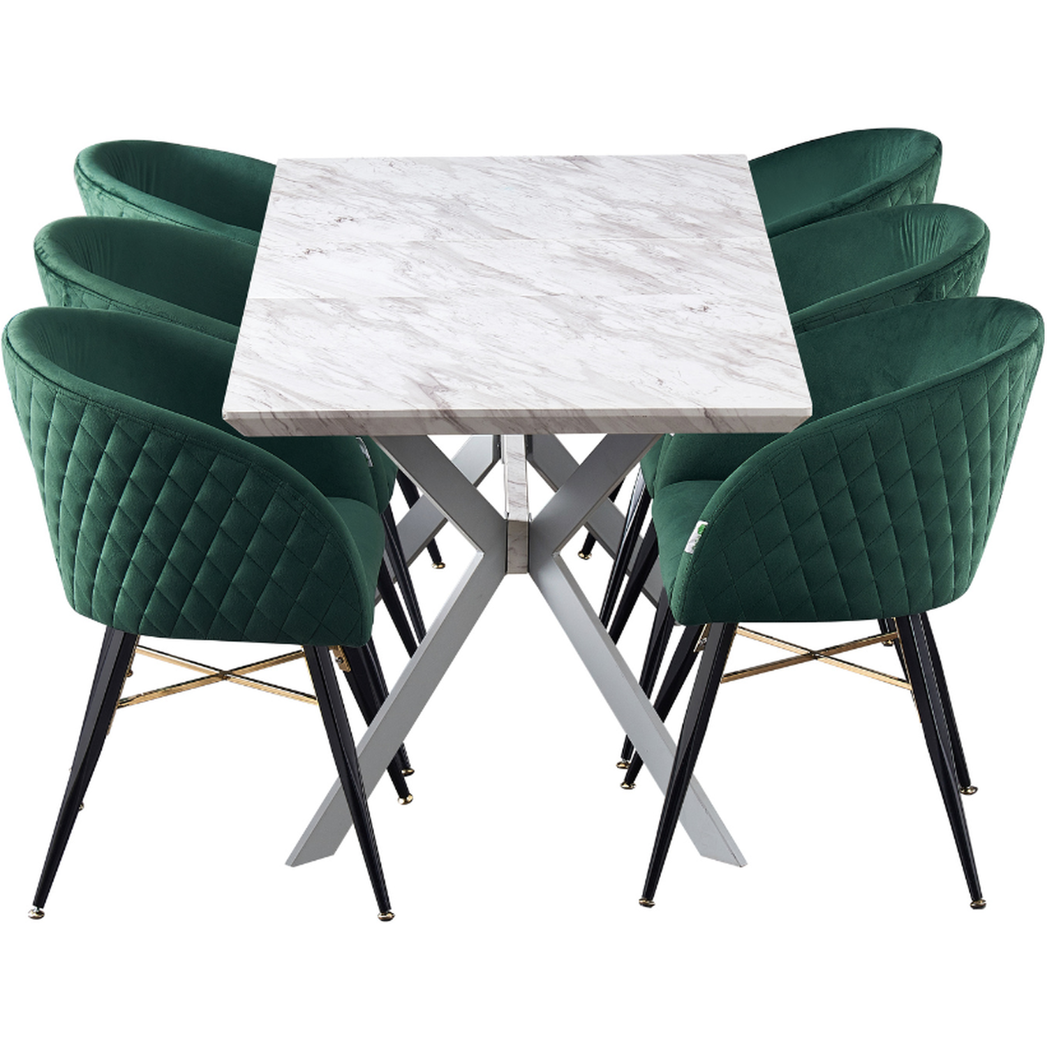 Vittorio Blaze LUX Dining Set with a Table and Chairs Set of 6