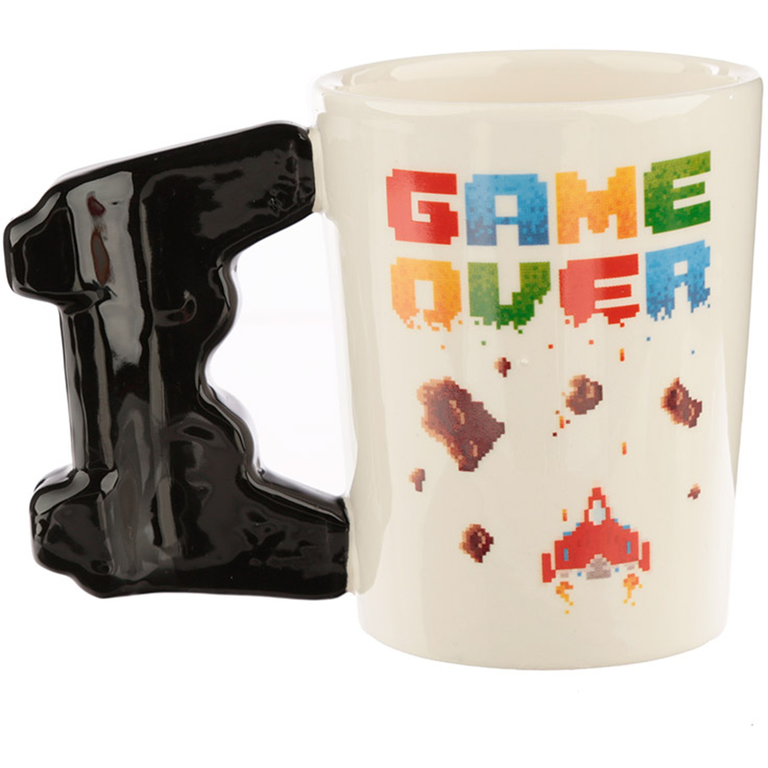 Novelty Ceramic Shaped Handle Mug - Game Over