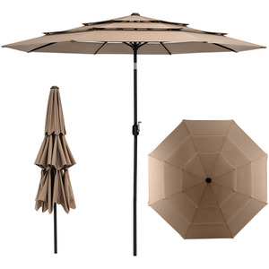 Costway 3-Tier Patio Umbrella Double Vented Outdoor Umbrella