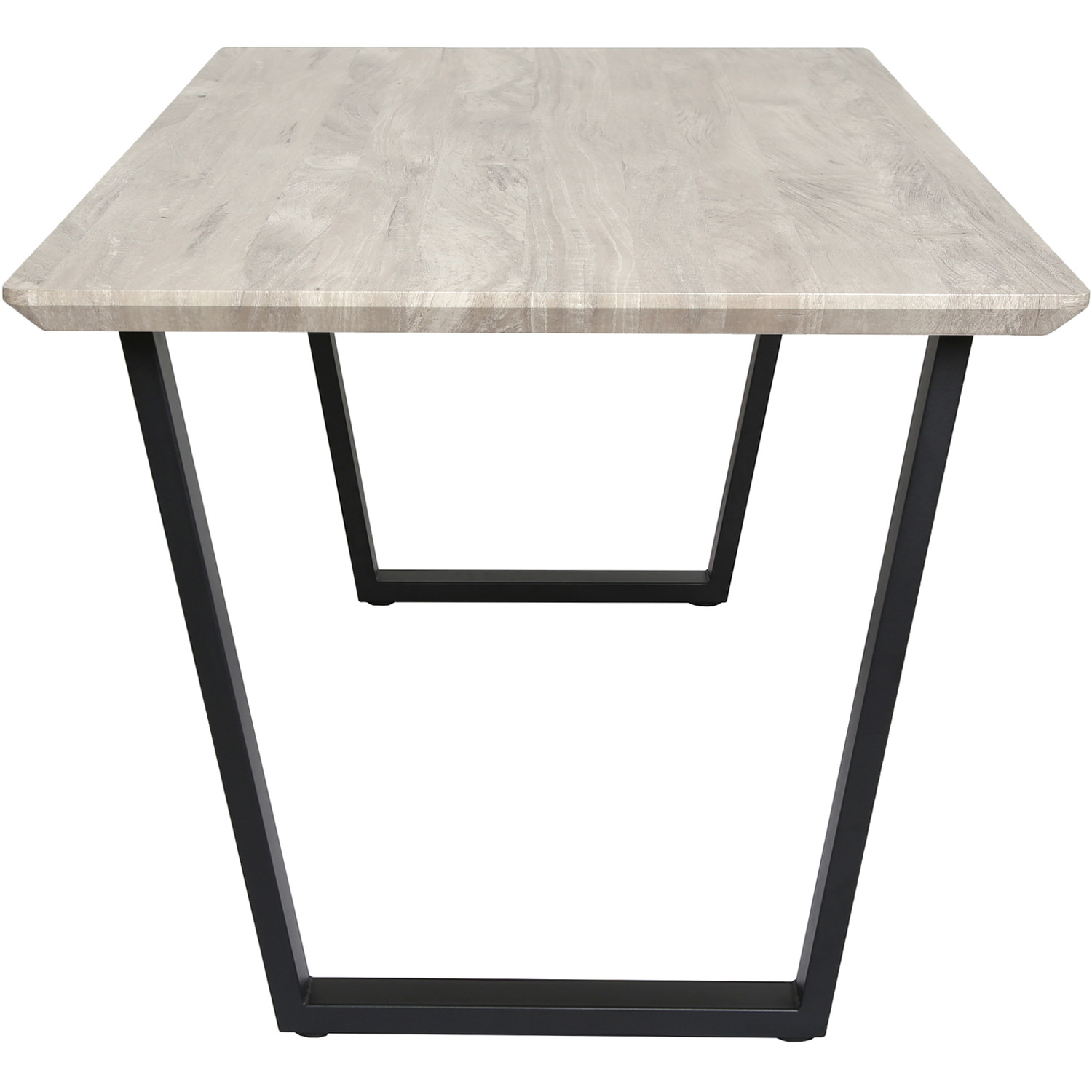 Wood-effect Dining Table with 4 Thetis Boucle Chairs