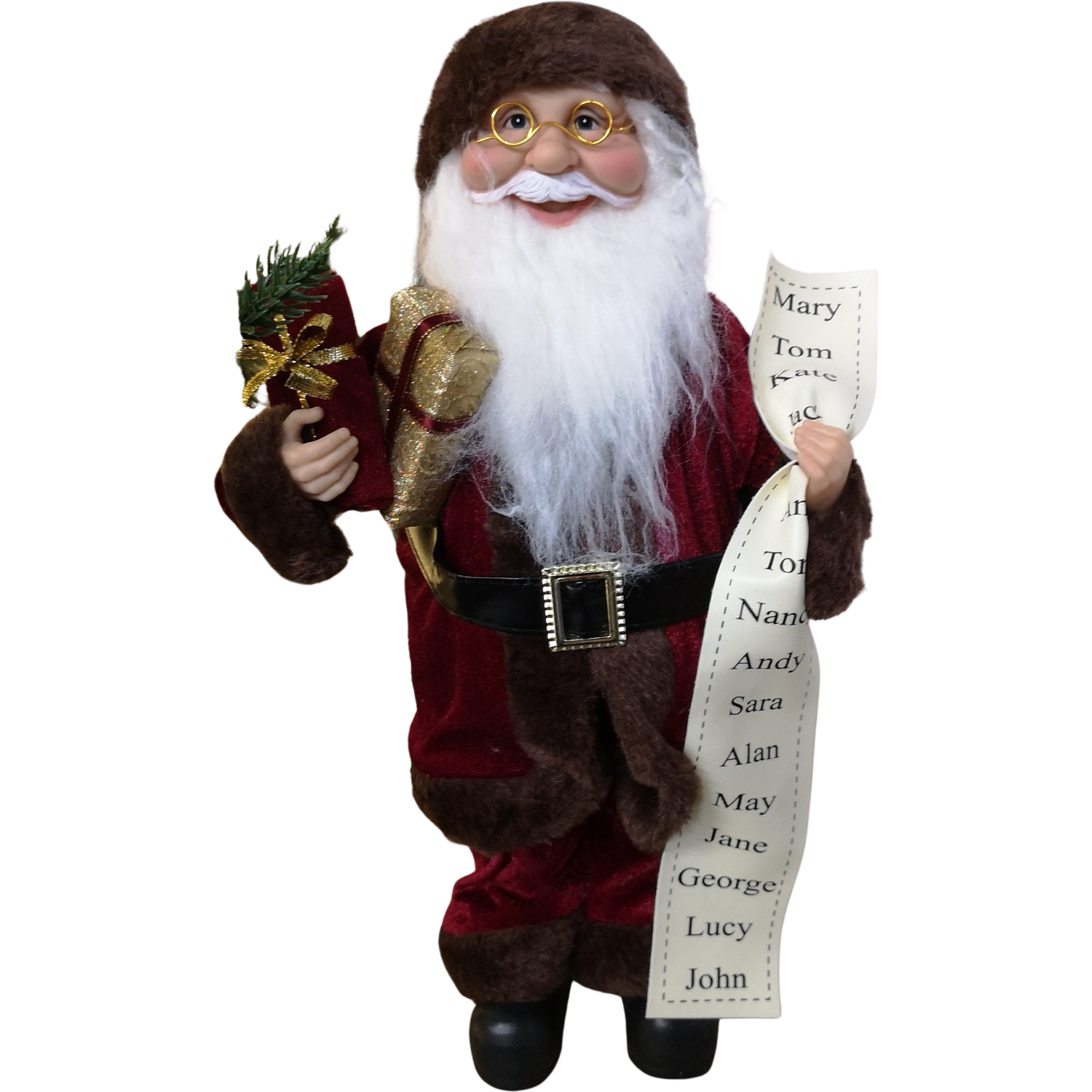 Standing Father Christmas Gift and Name List Decoration