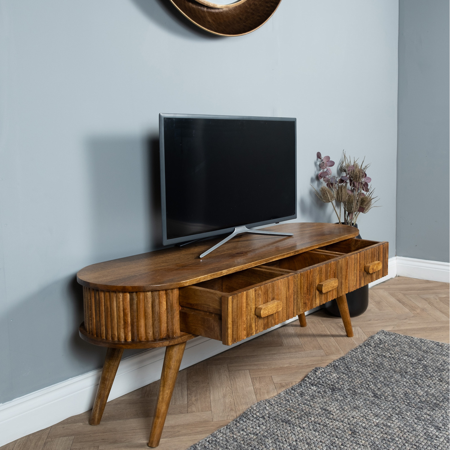 Mango Wood Large TV Media Unit