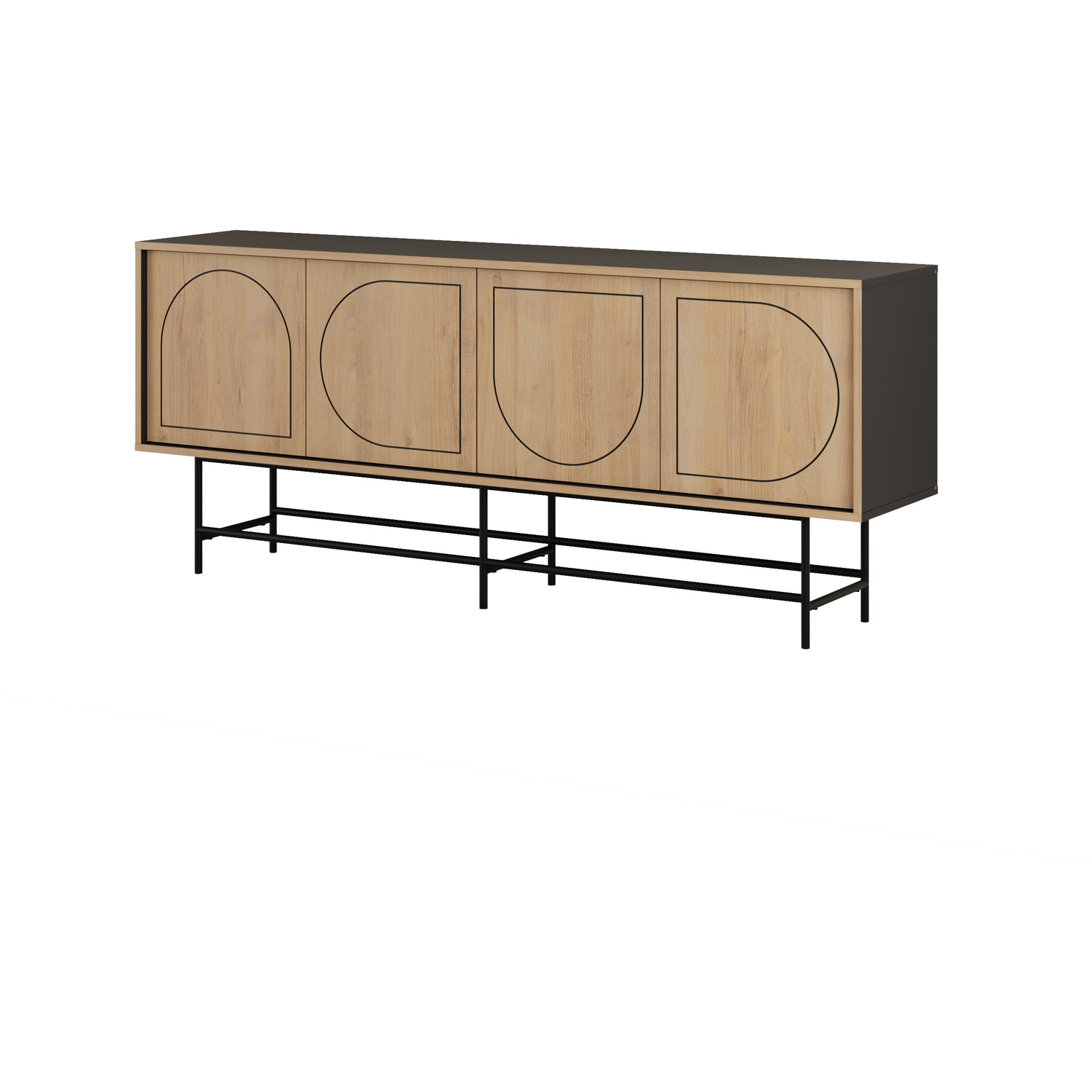 Joji Modern Console Unit with Laser-Cut Design