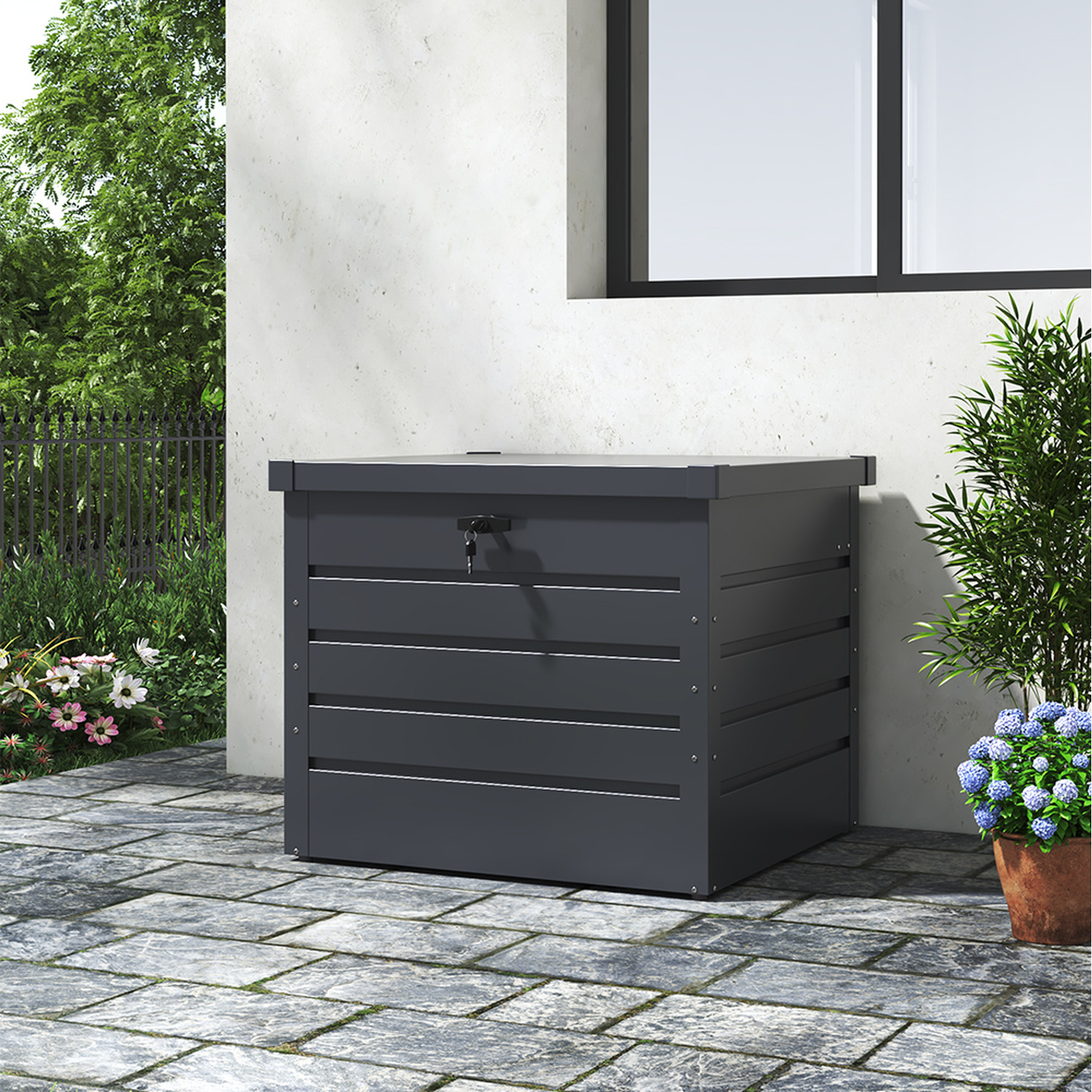 Lockable Metal Outdoor Garden Storage Box