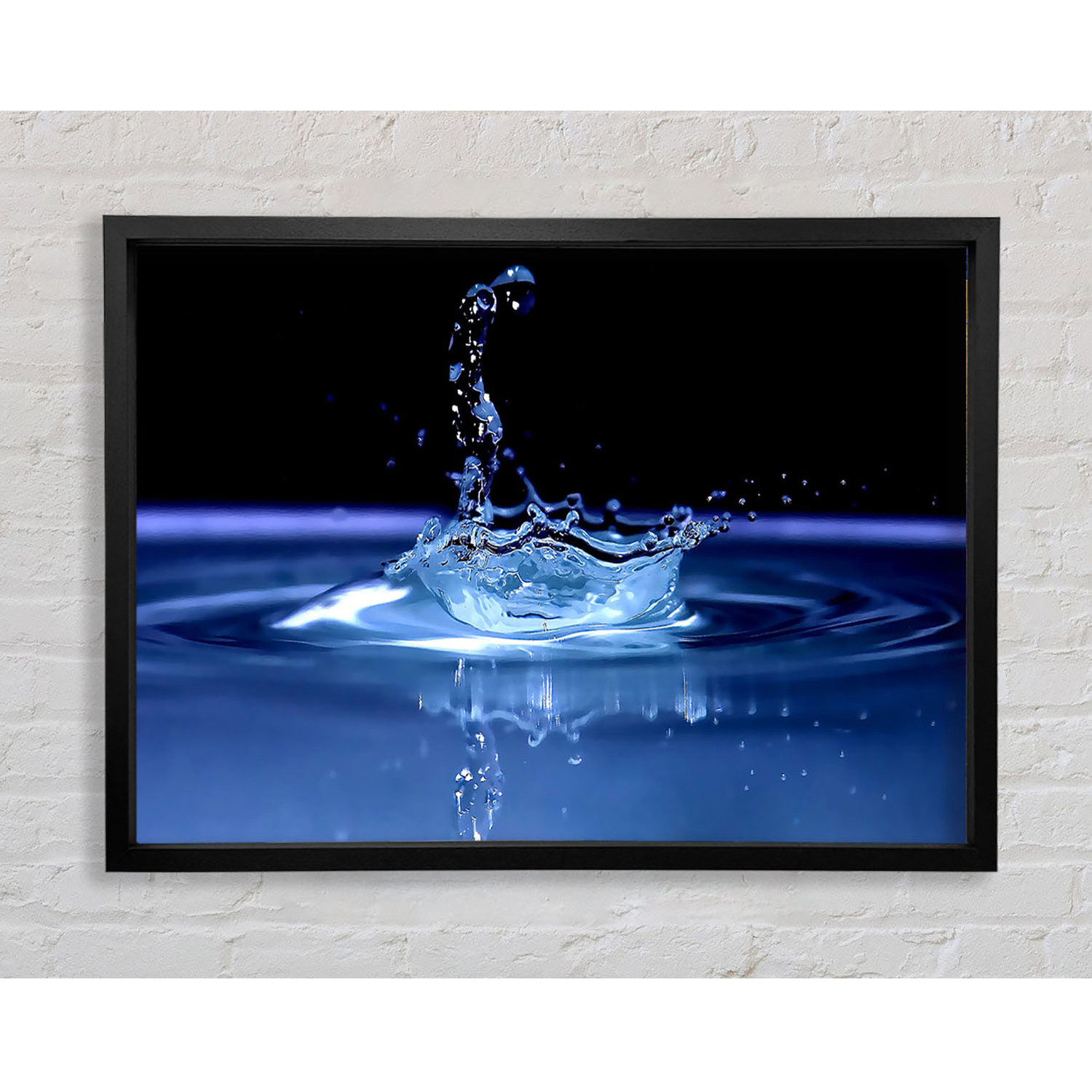 Water Splash Delight Blue Framed Print Abstract Prints