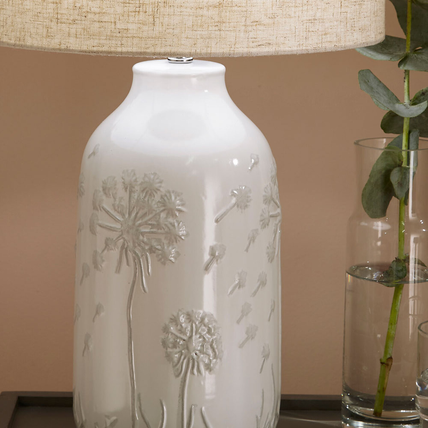 Set of 2 Flora Floral Ceramic Table Lamps