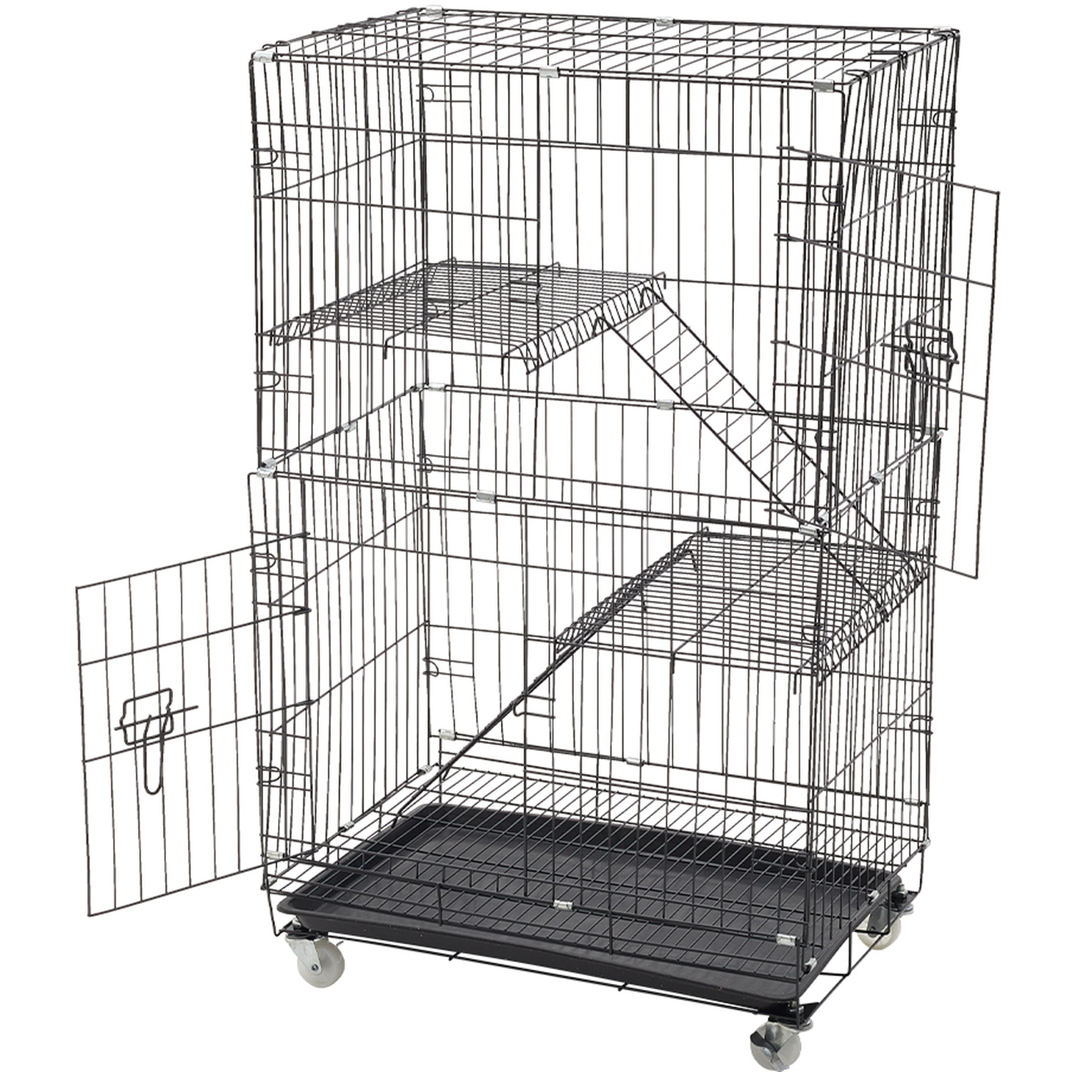 Foldable Pet Cage with Slide Out Tray