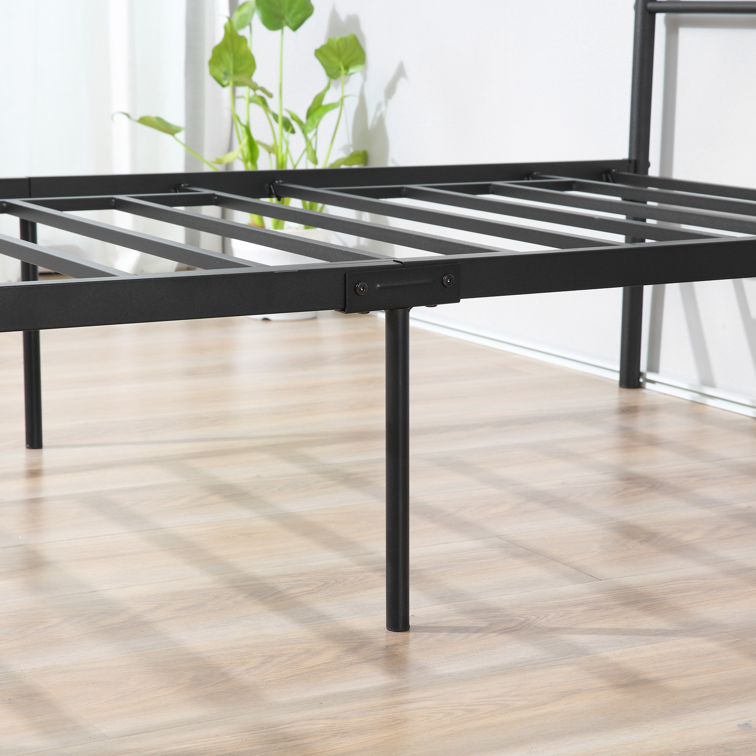 Single Metal Bed Frame with Headboard and Footboard