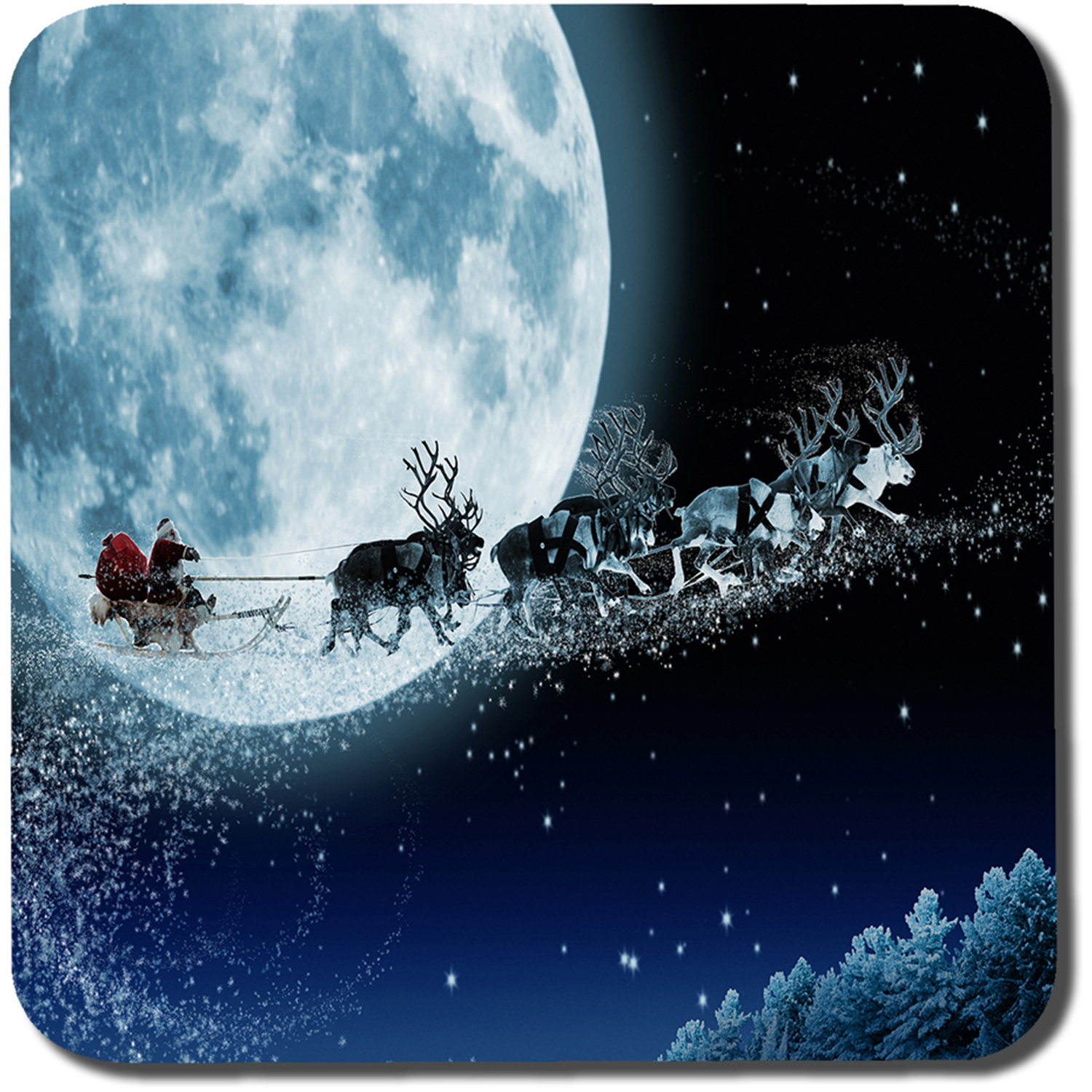 Magic Santa'S Sleigh Dining Placemat Coaster Set