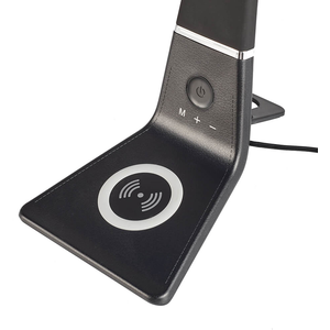 Black Curved LED Desk Lamp with Wireless Phone Charger