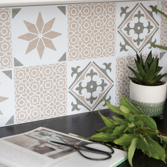 LINA BEIGE Self-adhesive Wall Tiles (6 tiles)