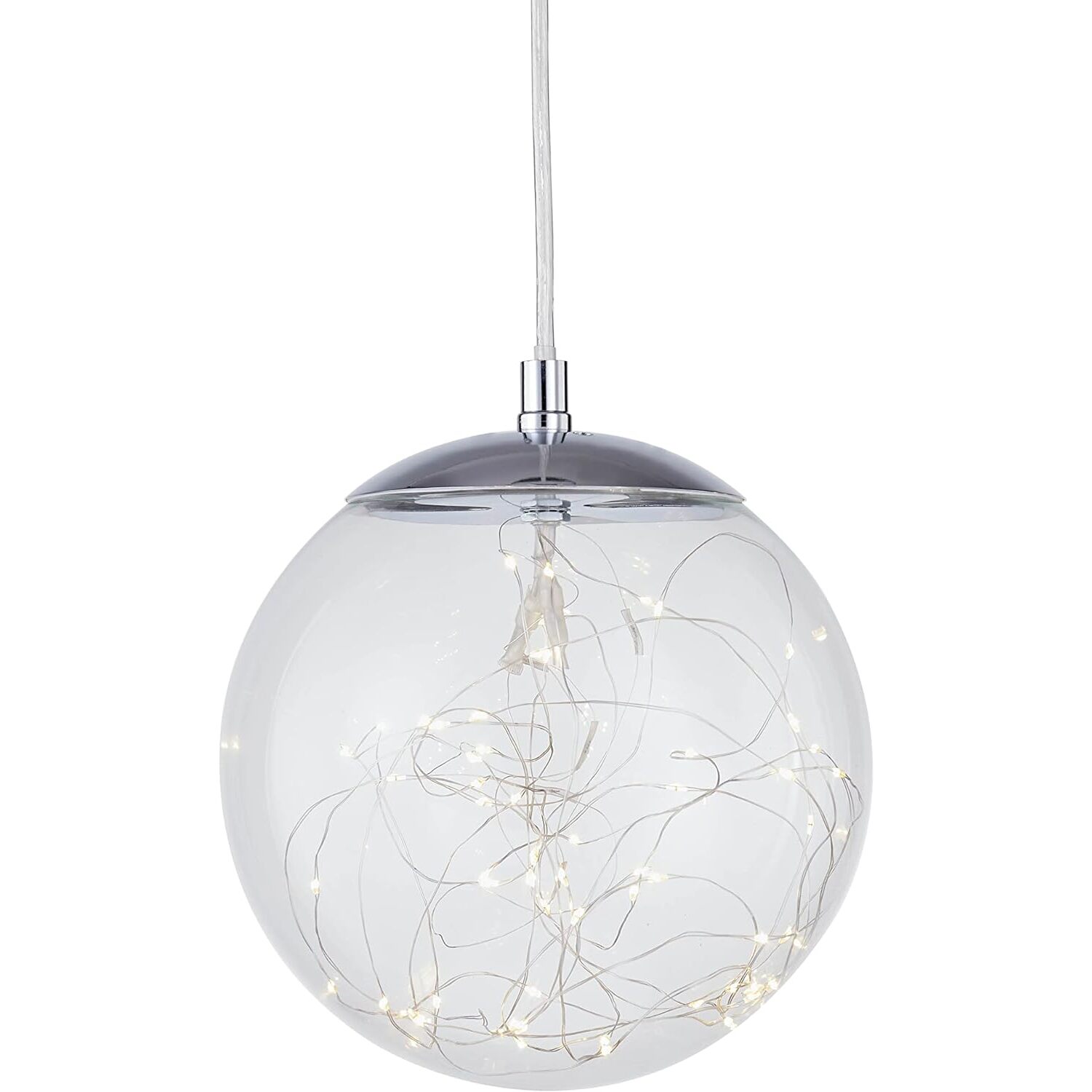 Lighting123 Paloma Glass Ball LED Ceiling Light Suspended Round Pendant ...