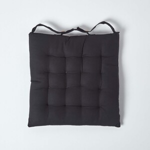Solid Cotton Seat Pad with Button Straps
