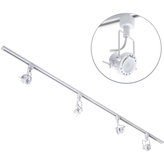 2m Track Light Kit with Greenwich Spotlight Heads and LED Bulbs
