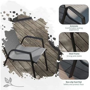 Rattan Garden Chairs Set of 4, Stackable Outdoor Armchair
