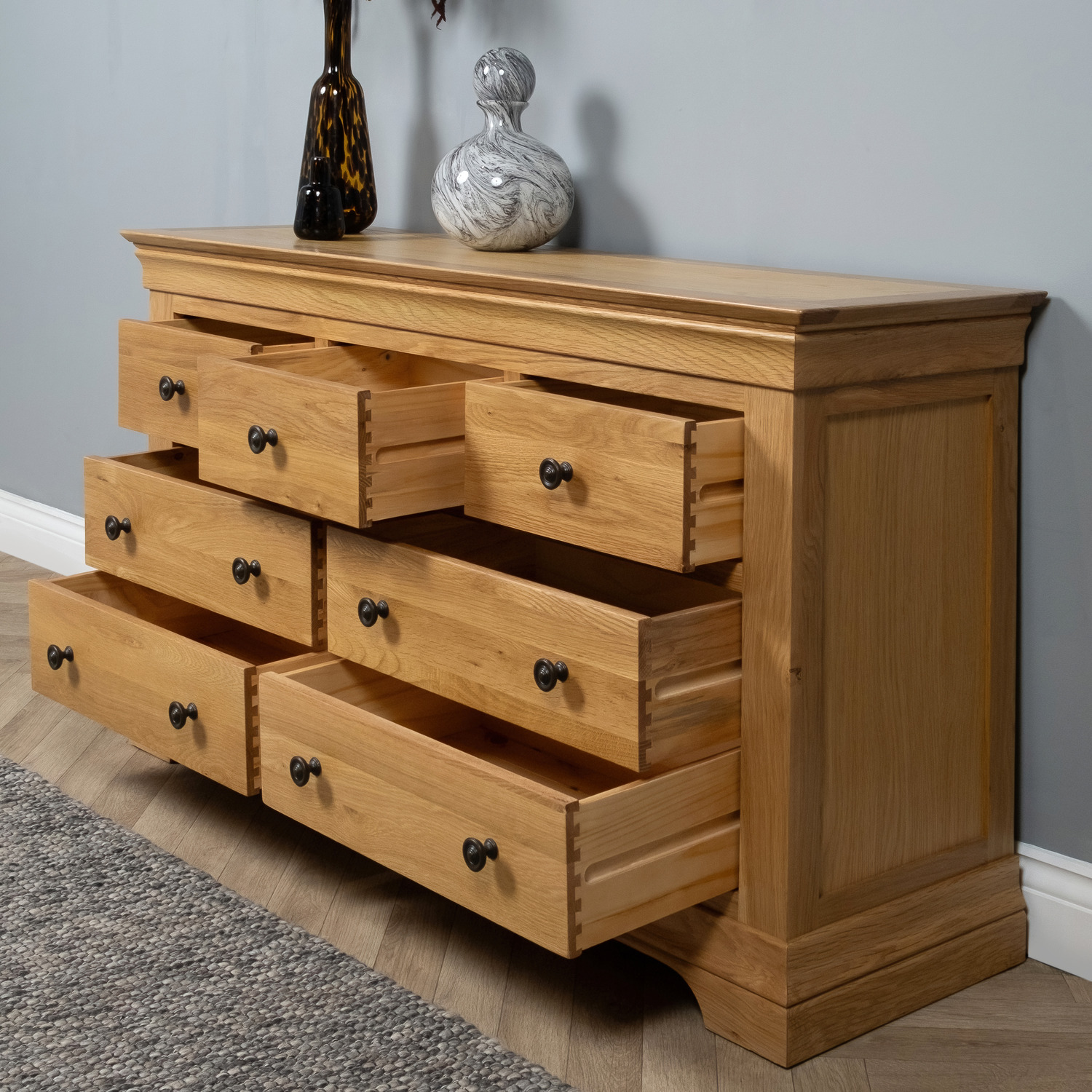 Oak 3 Over 4 Chest Of Drawers