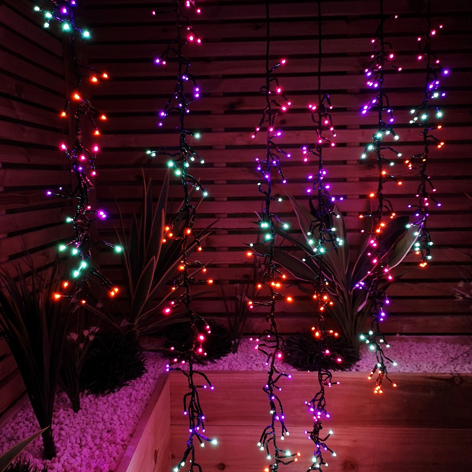 Set of Drop Tree Multi Action Christmas Cluster Brights with LEDs