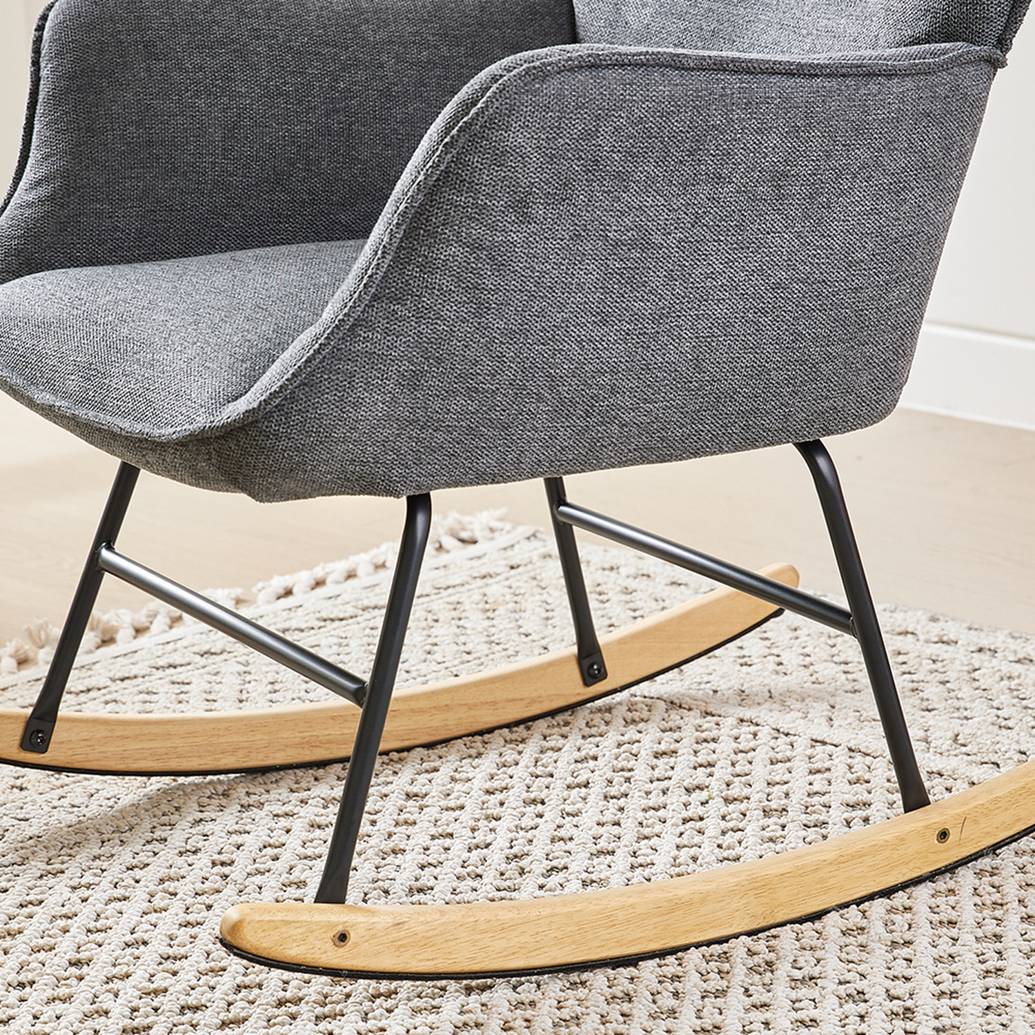 Iron Frame Upholstered Rocking Chair
