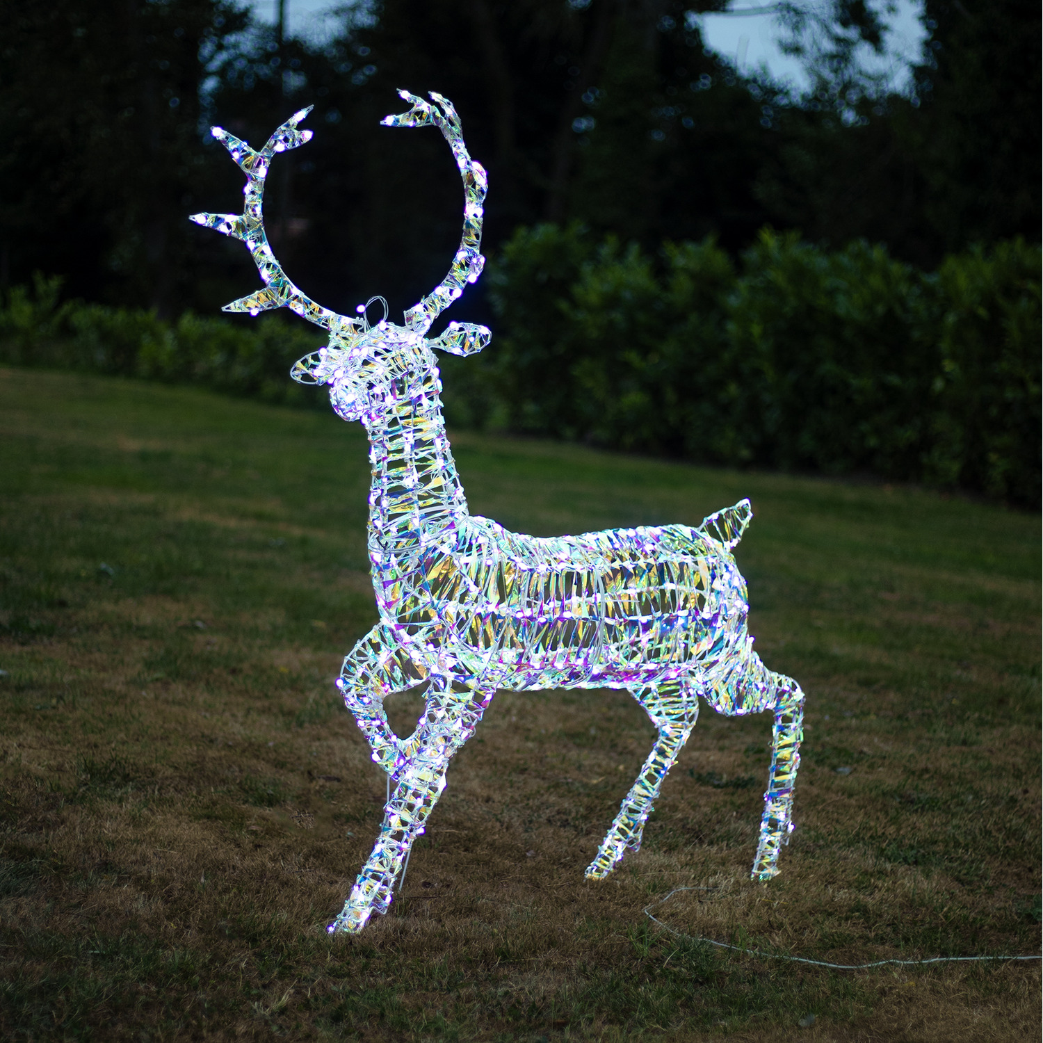 .4M Laser Strip Outdoor Christmas Light Up Stag with 330 White LEDs