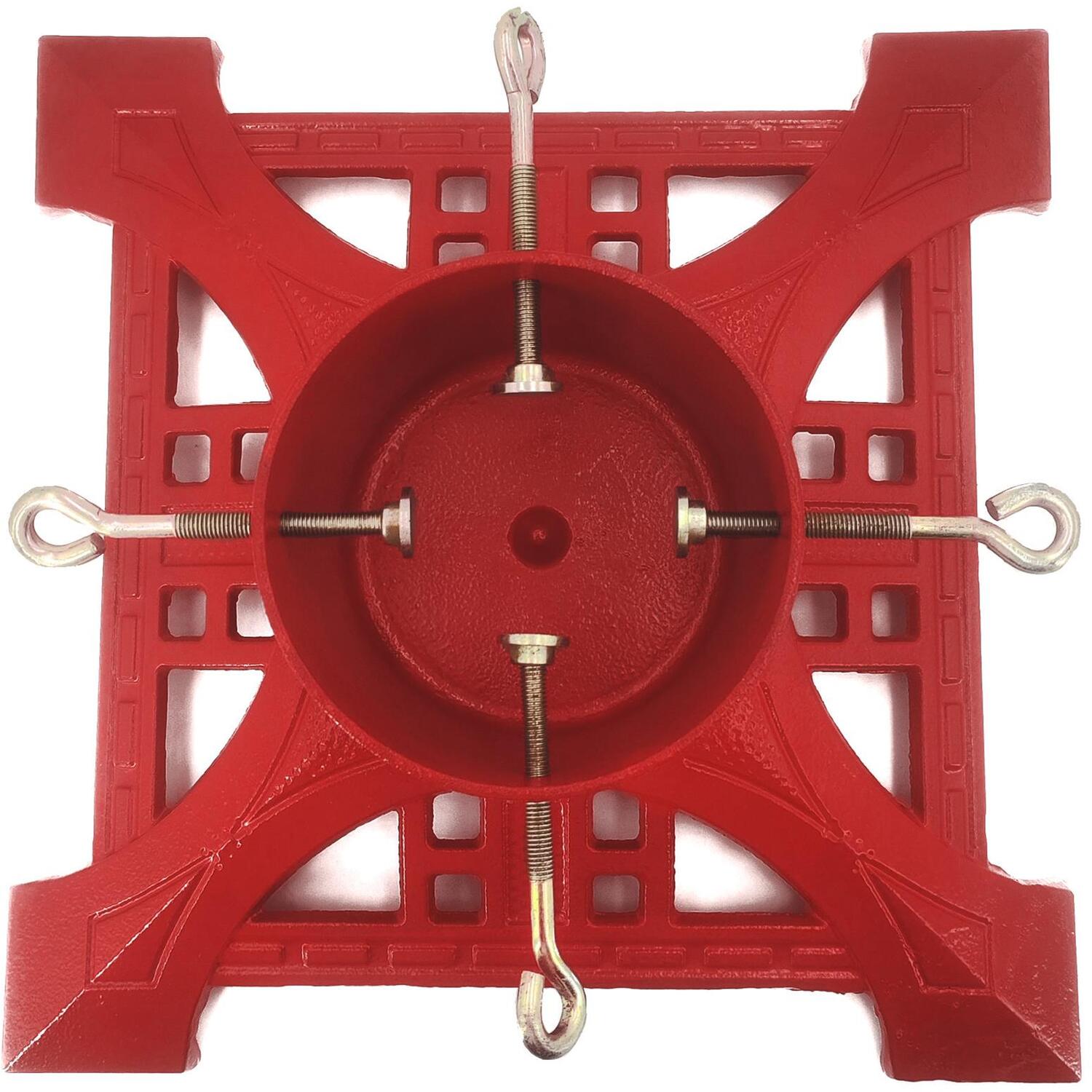 Cast Iron Christmas Tree Stand Red Lattice
