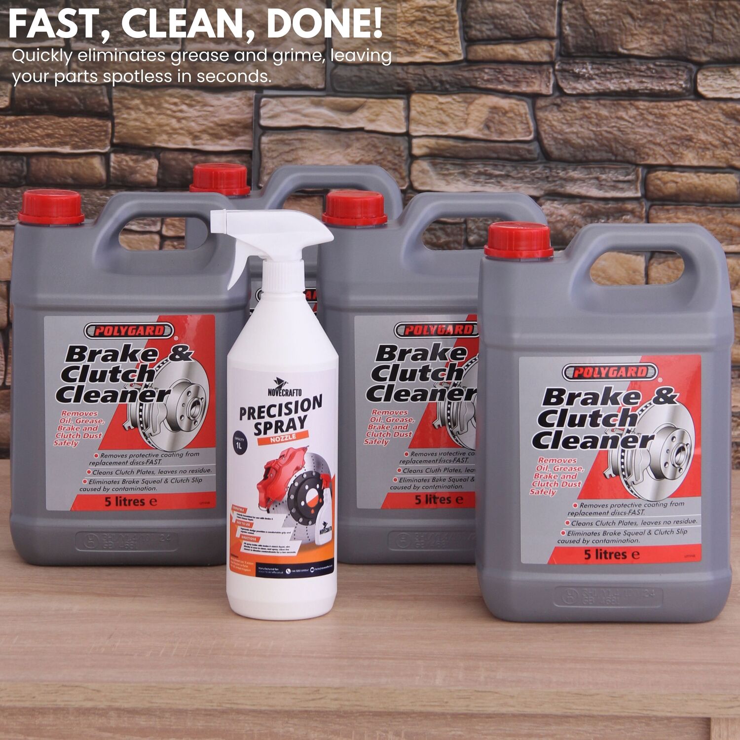 Clutch and Disc Brake Cleaner 5L with Degreaser Spray Bottle - Oil Dust ...