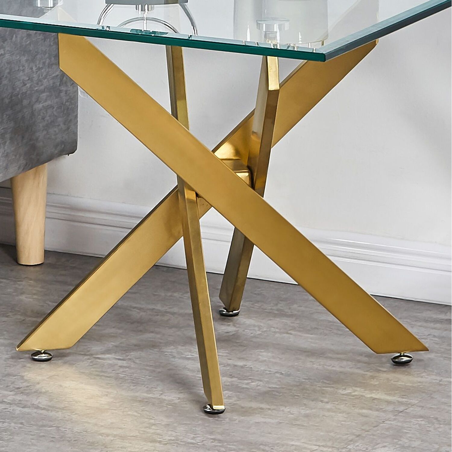 Amara Glass Side Table With Chrome Legs