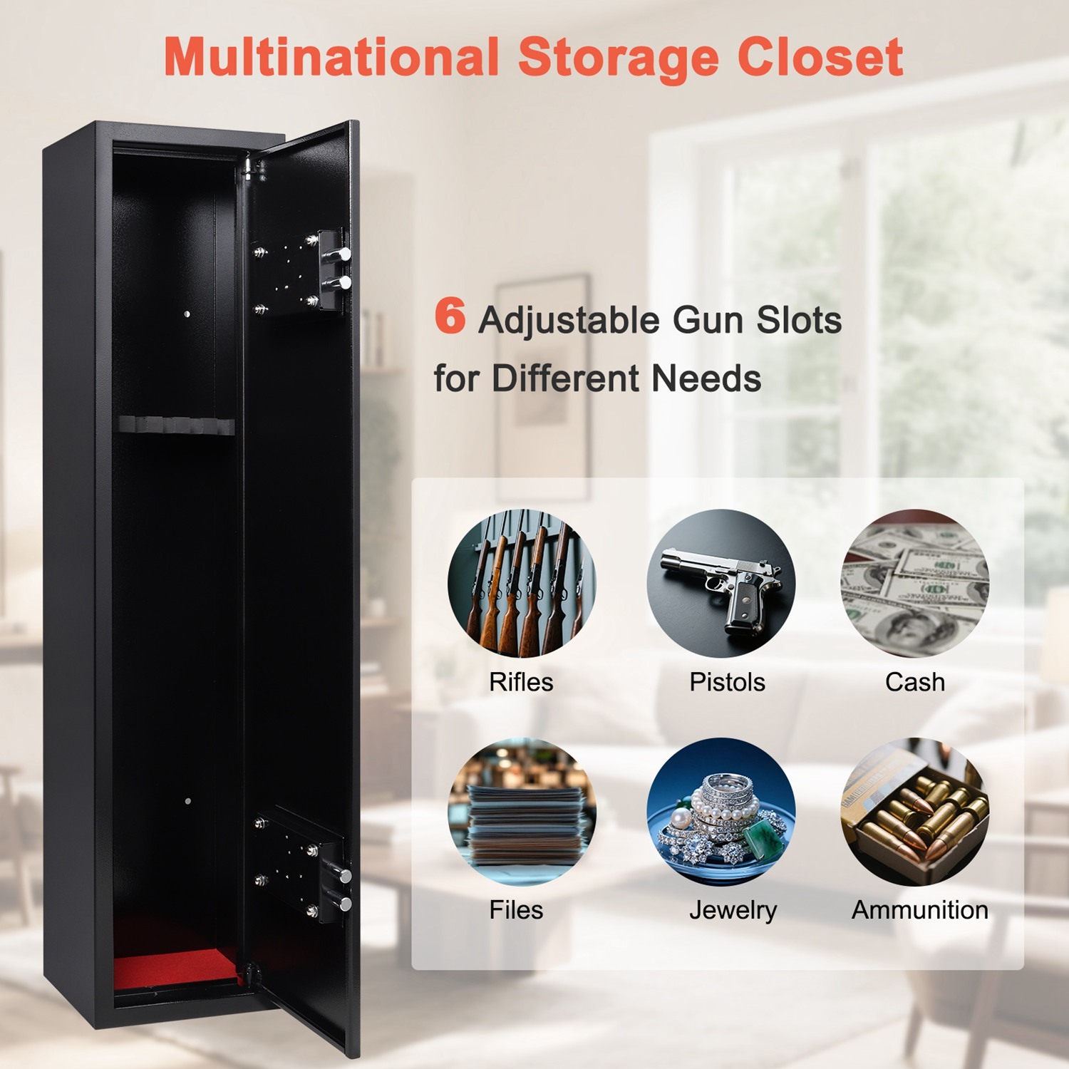 WestWood 3 Or 6 Gun Security Lockable Safe Cabinet Storage Rifle ...