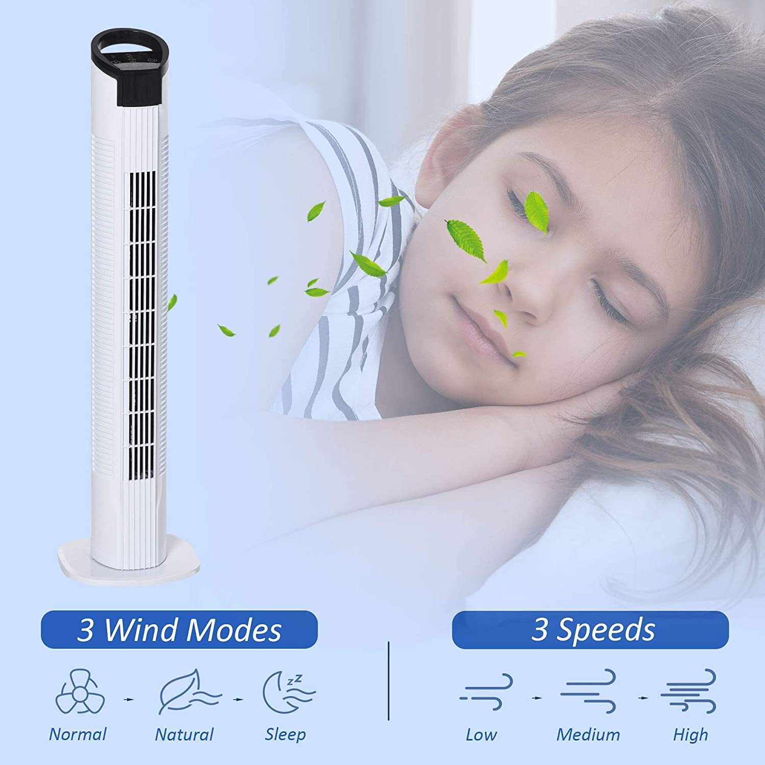 HOMCOM 31 inch Freestanding Tower fan