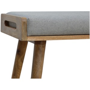 Grey Tweed Tray Style Footstool